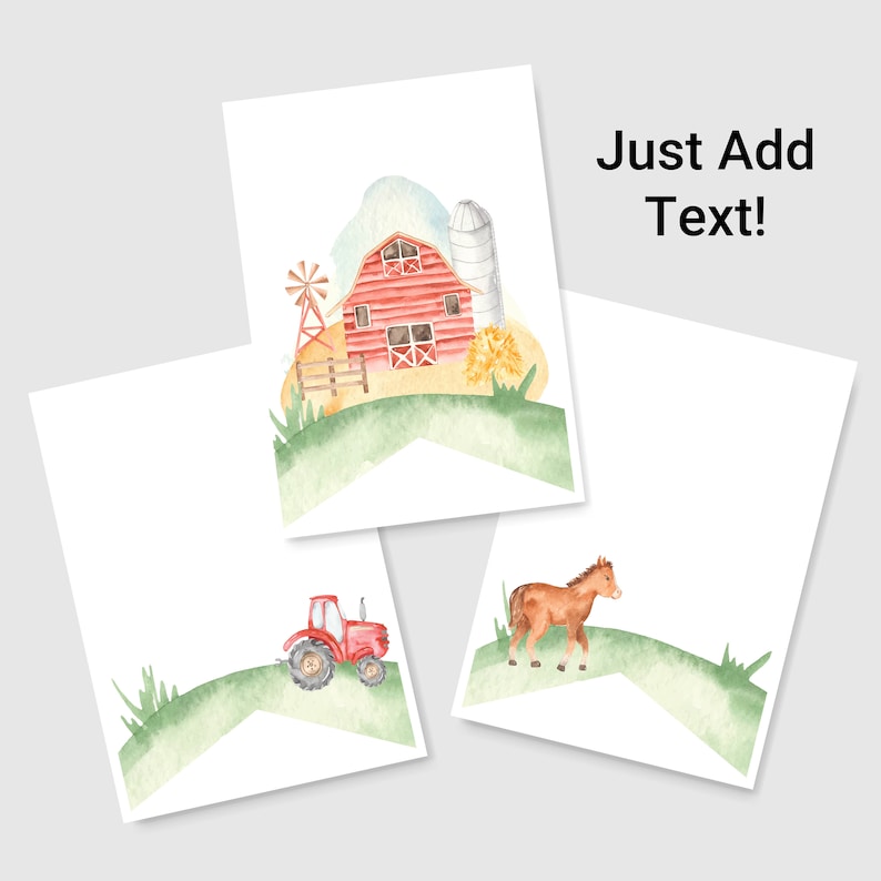 Farm Birthday Banner, Editable Party Banner, Editable Farm Party Banner ...