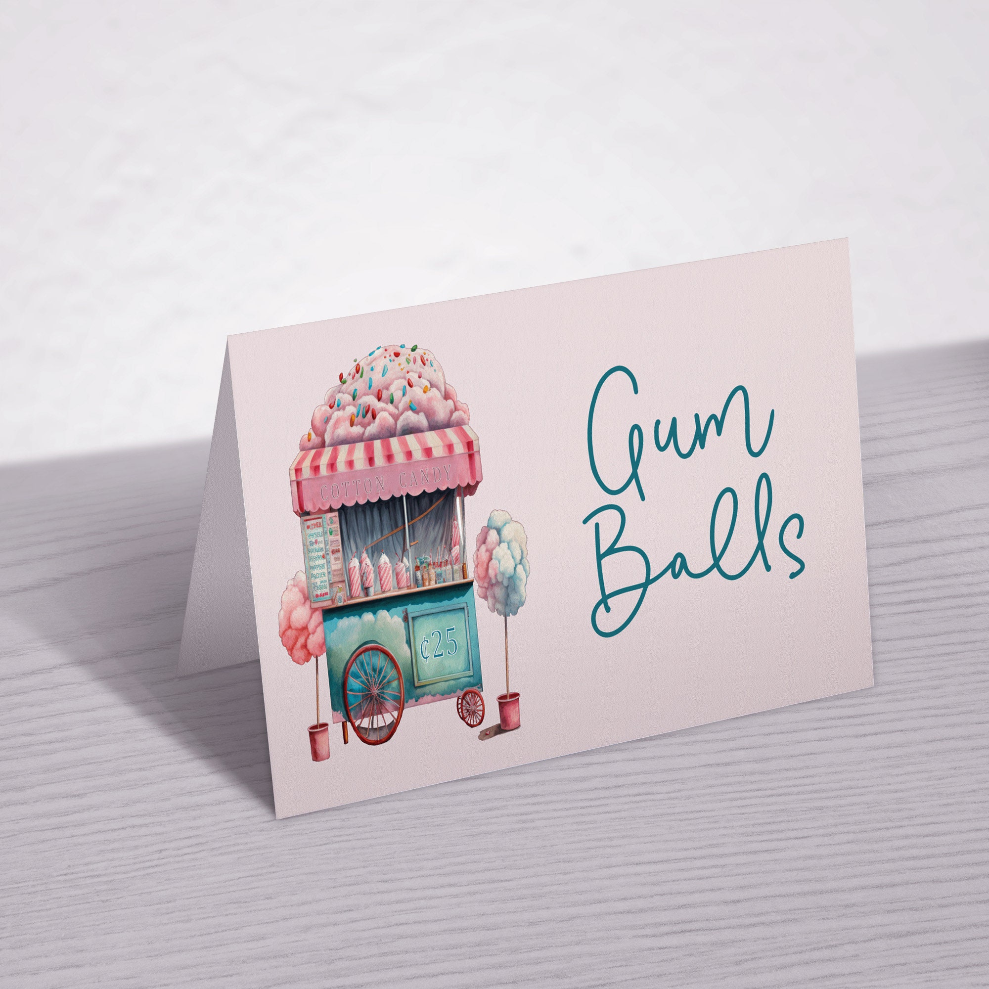 Editable Cotton Candy Birthday Party Poster, Welcome Candy Theme Poster ...