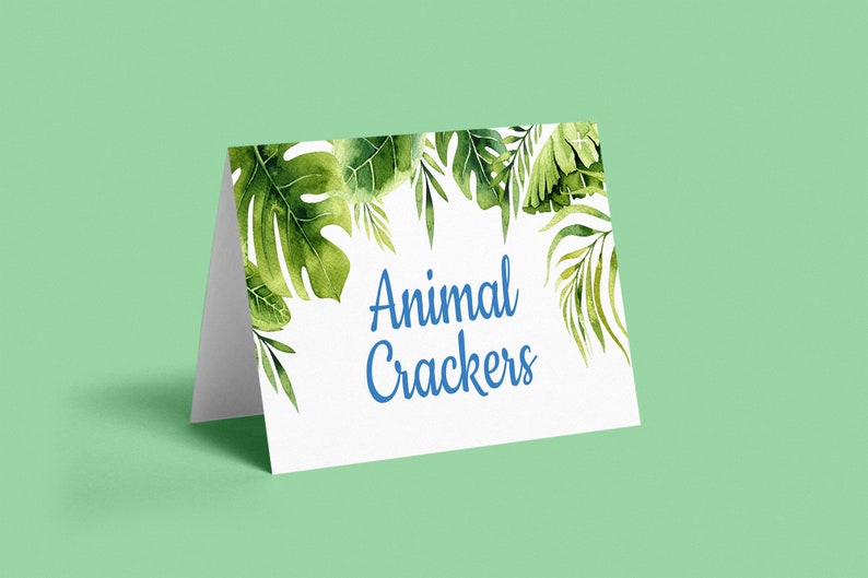 Safari Food Card, Safari Food Tent Template, Editable Food Tents ...