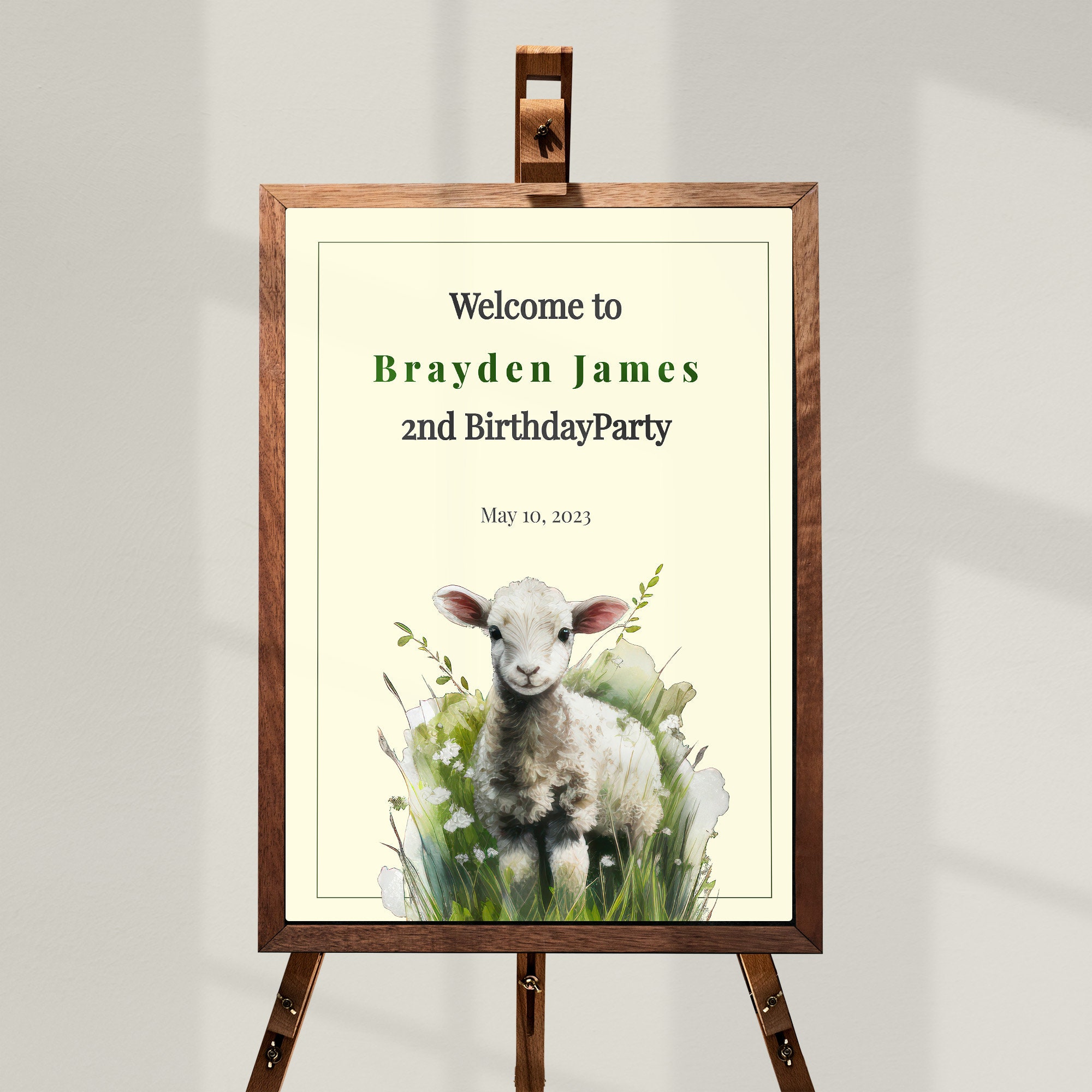 Editable Sheep Birthday Party Poster, Welcome Sheep Poster, Editable ...