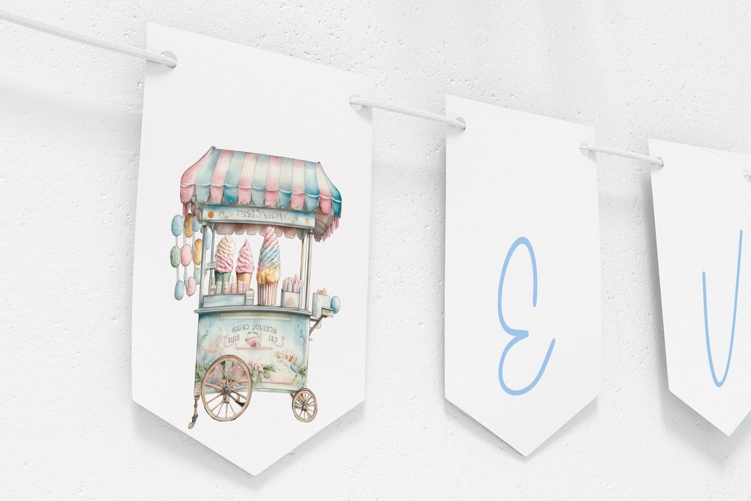 Cotton Candy Banner, Editable Party Banner, Editable Candy Banner ...