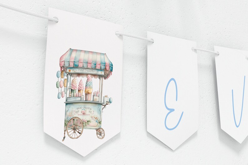 Cotton Candy Banner, Editable Party Banner, Editable Candy Banner ...