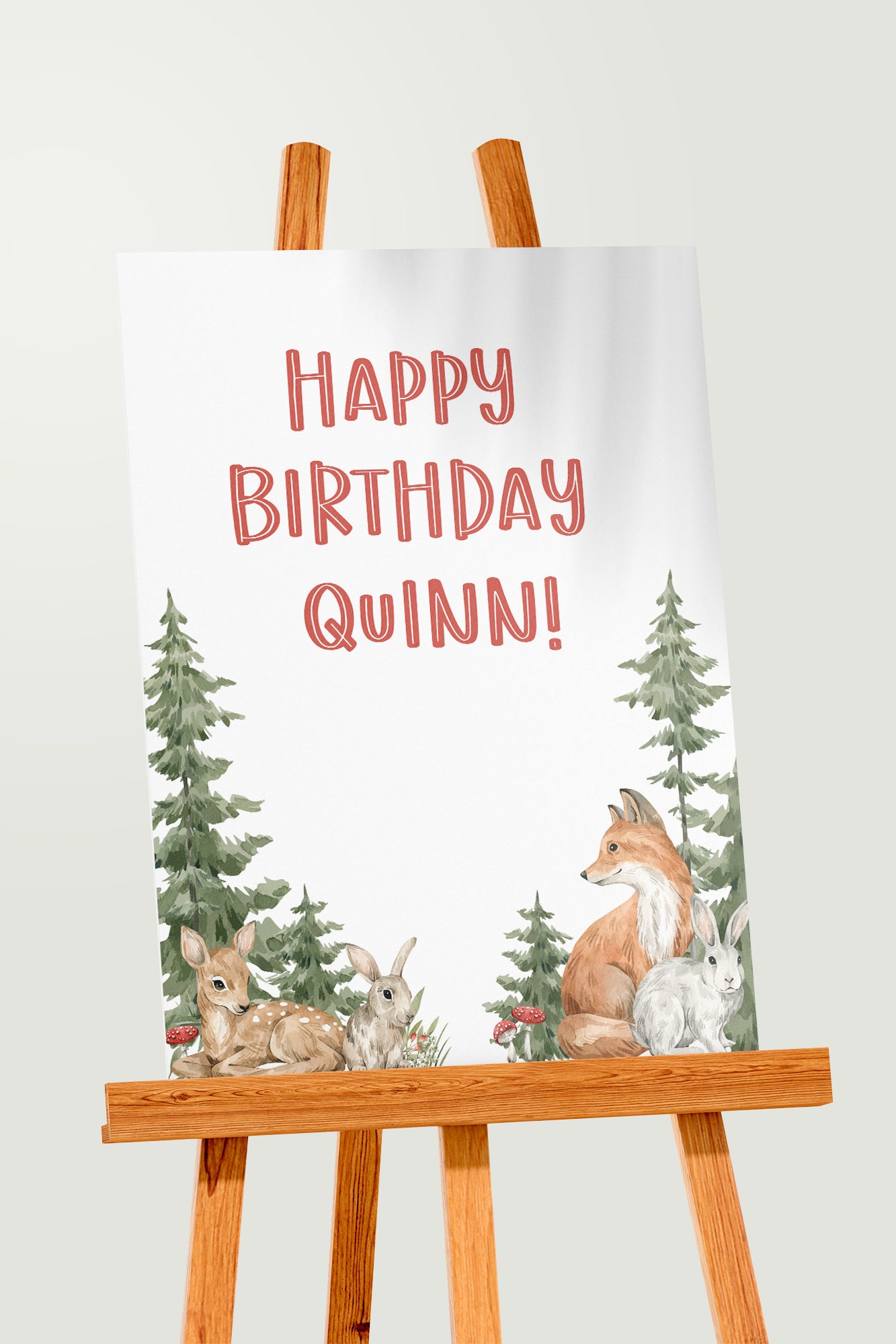 Woodland Animal Birthday Poster, Forest Animal Welcome Poster ...