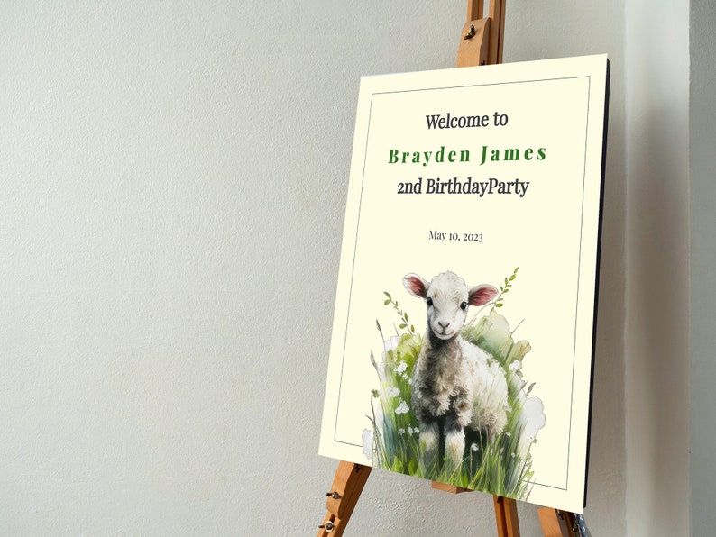 Editable Sheep Birthday Party Poster Welcome Sheep Poster - Etsy