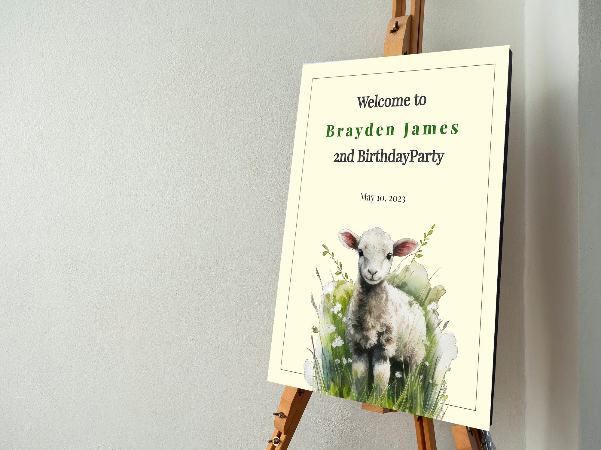 Editable Sheep Birthday Party Poster, Welcome Sheep Poster, Editable ...