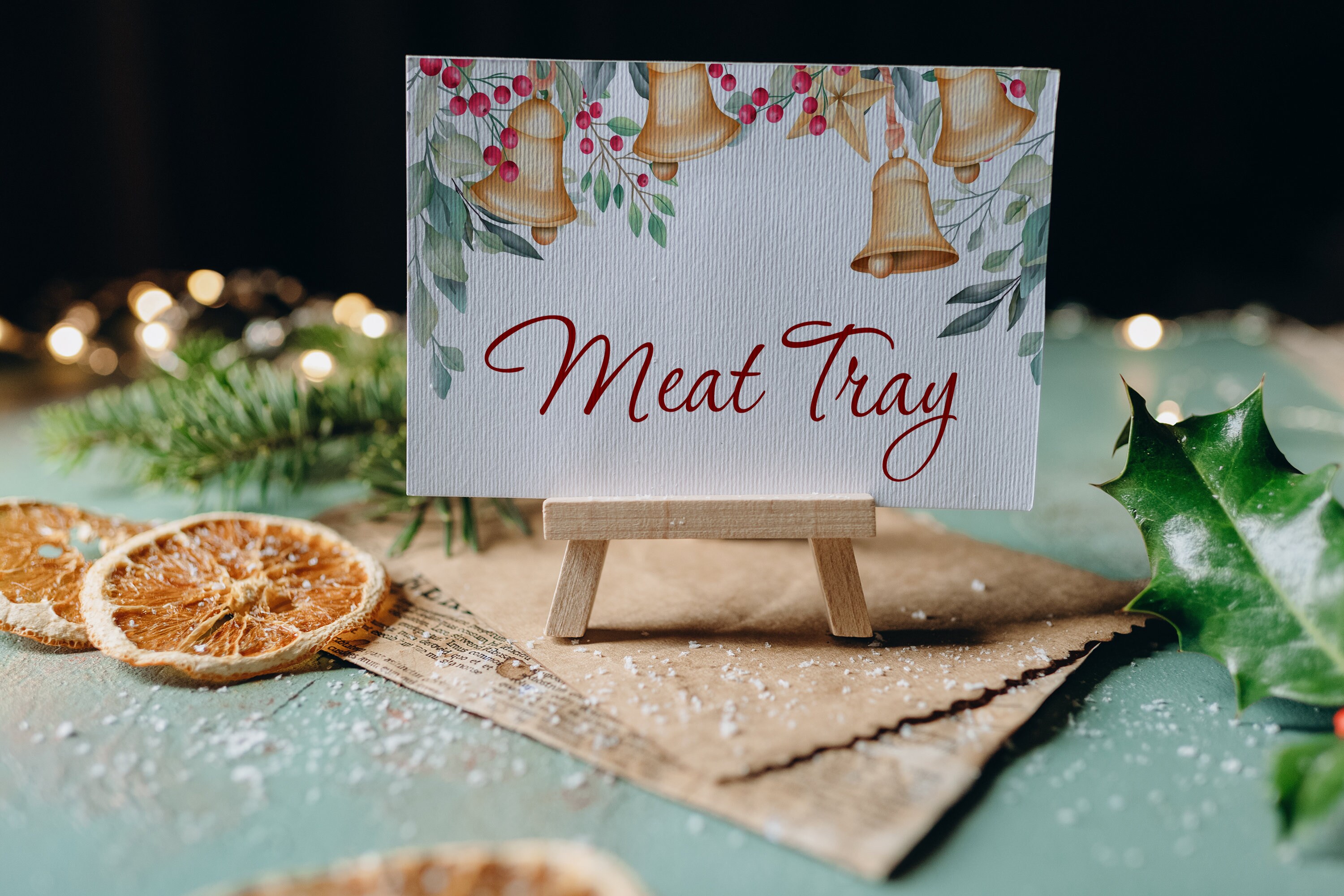Christmas Party Food Cards, Christmas Tent Template, Editable Food ...