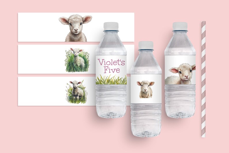Sheep Party Labels Editable Bottle Label Lamb Party Decor - Etsy