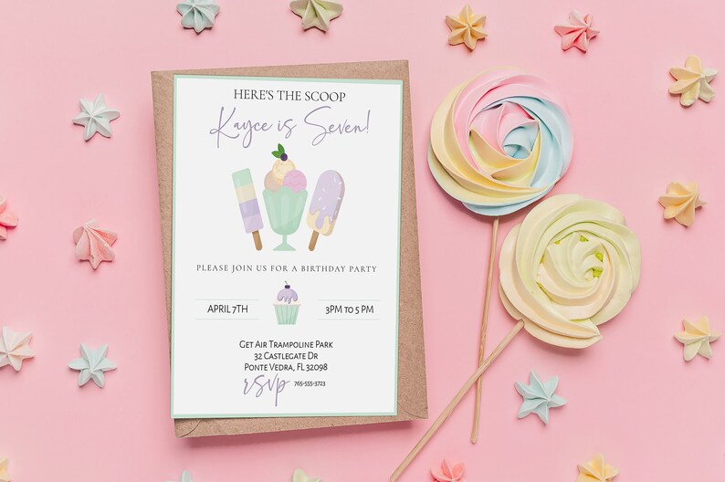 Ice Cream Birthday Poster, Birthday Poster Ice Cream Theme Birthday ...