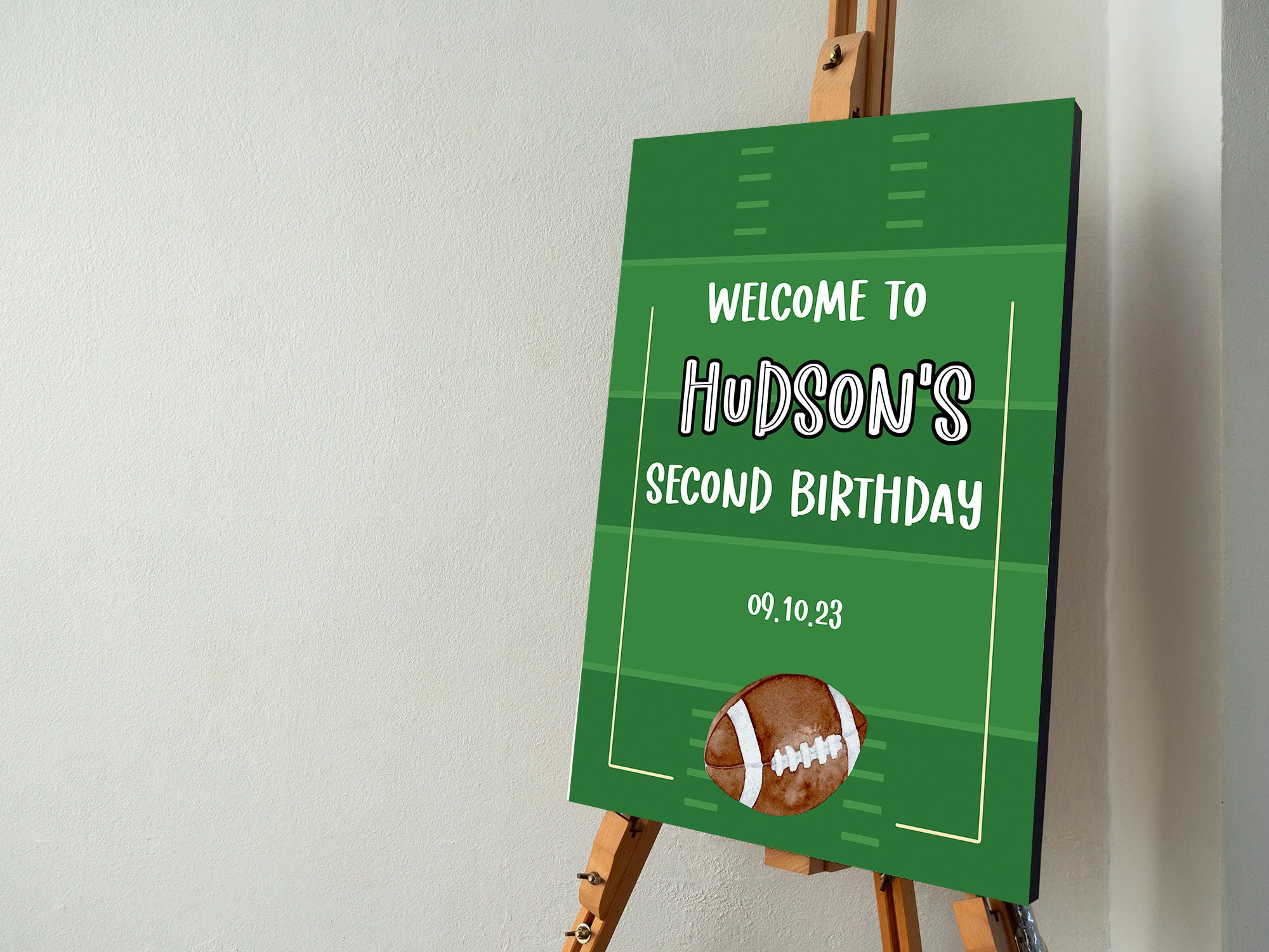 Football Themed Birthday Party, Football Party Poster, Green Field ...