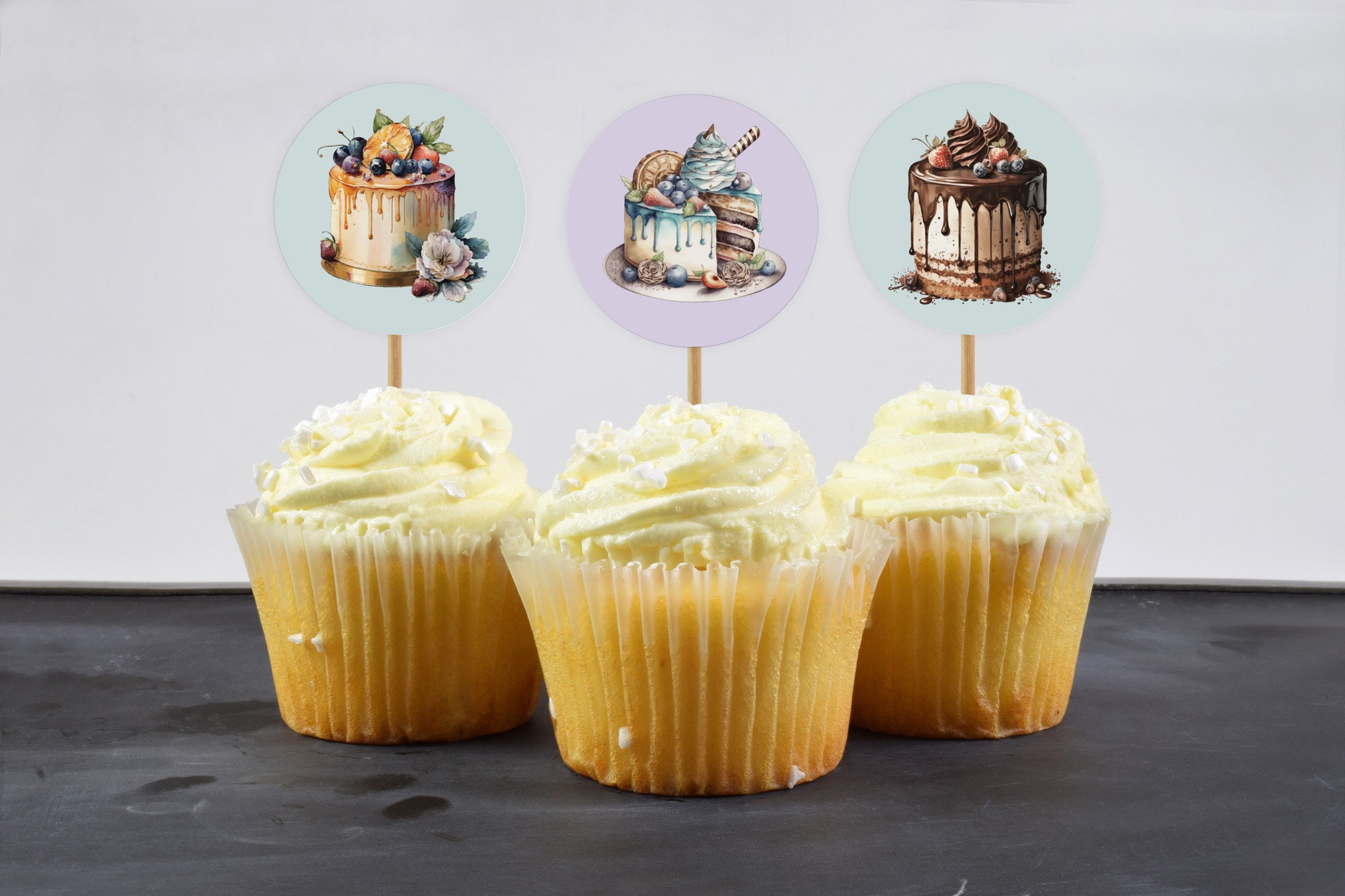 Cake Party Labels, Editable Bottle Label, Cakeparty Decor, Cake Theme ...