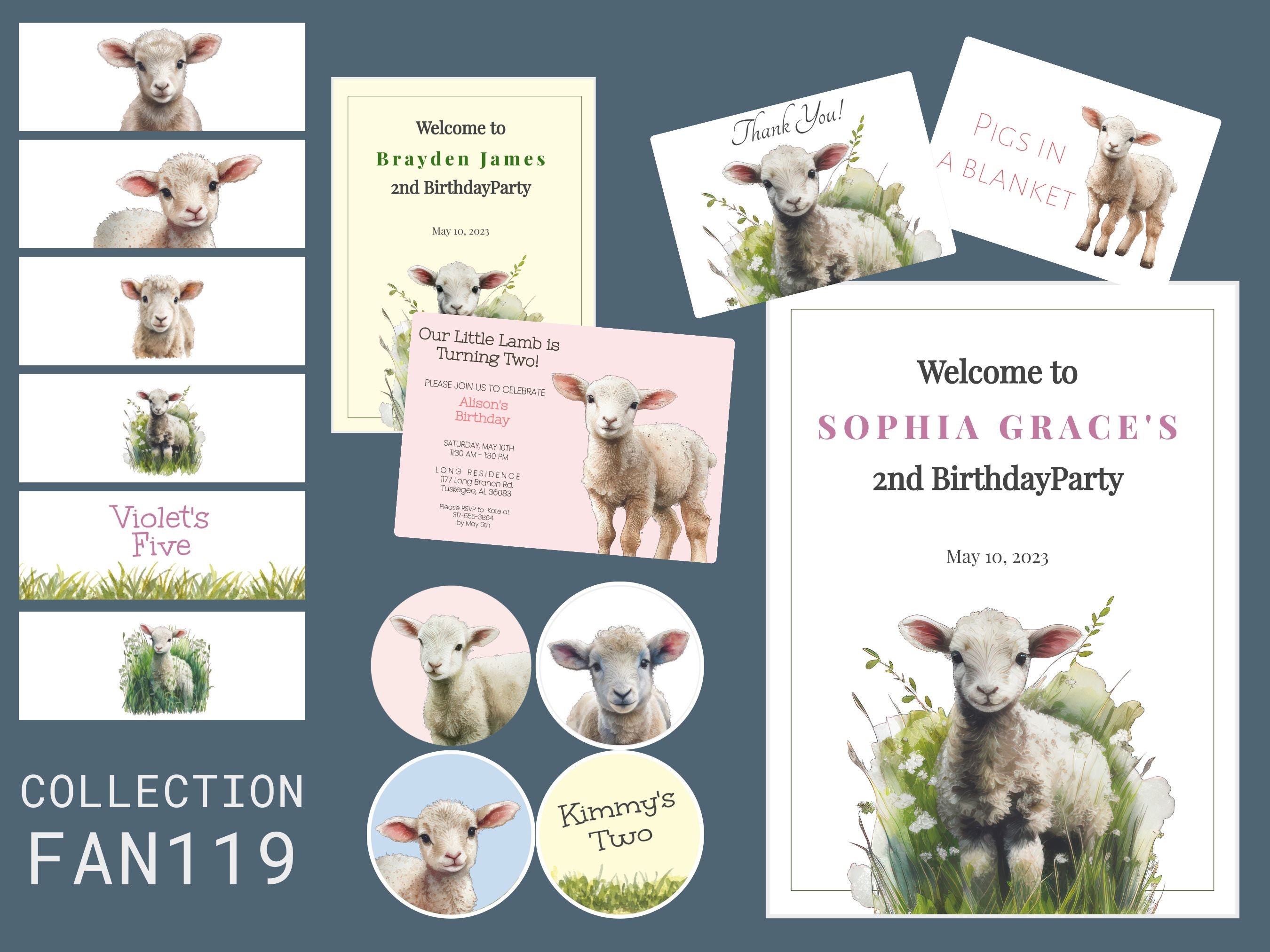 Editable Sheep Birthday Party Poster, Welcome Sheep Poster, Editable ...