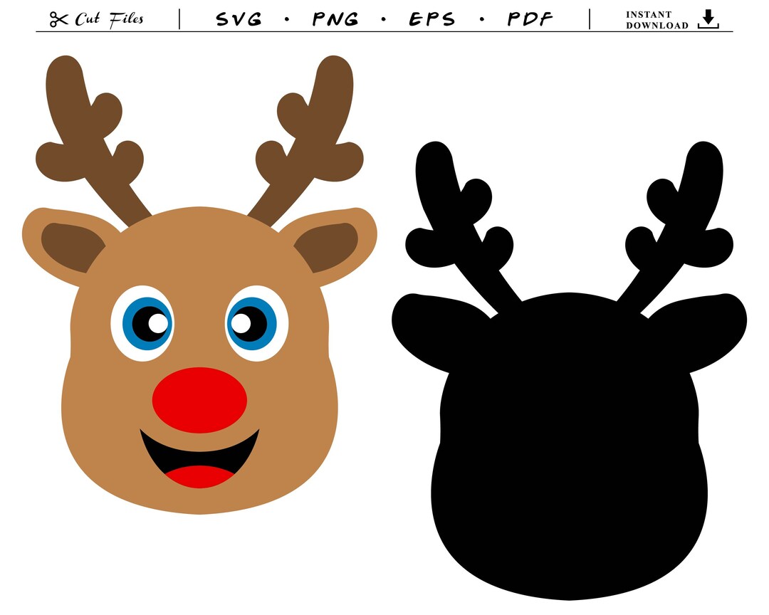 Rudolph the Red Nosed Reindeer Svg Rudolph Face Svg Reindeer - Etsy ...