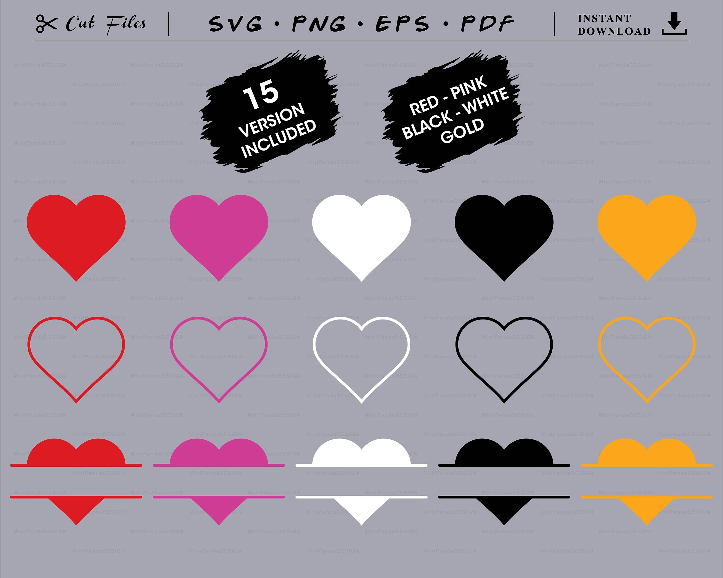 Heart Svg Pink Heart Svg Red Heart Svg Gold Hears Svg - Etsy Canada