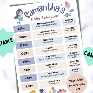 Editable Schedule Printable Daily Planner Everyday Routine Schedule ...