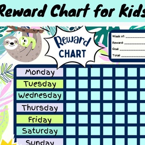 Chore Chart for Kids Chore Tracker Goal Setting for Children Chore ...