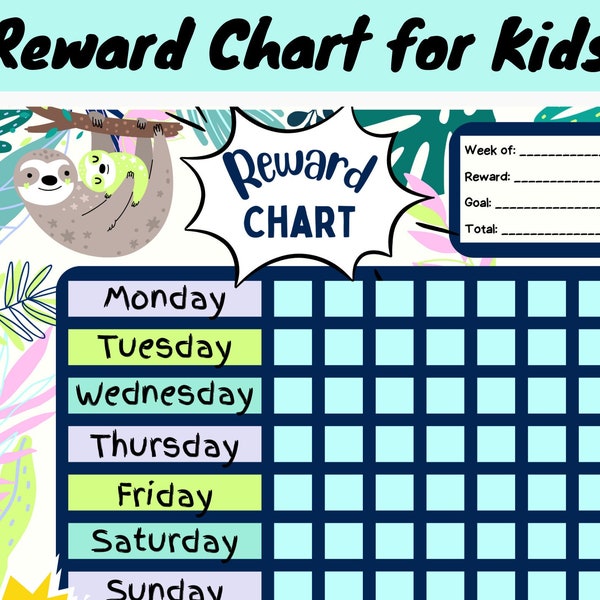 Chore Chart for Kids Chore Tracker Goal Setting for Children Chore ...