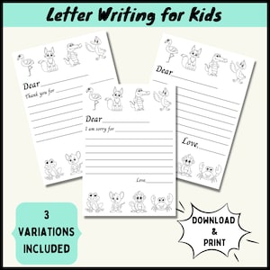 Letter Writing Set for Kids Printable Stationary for - Etsy