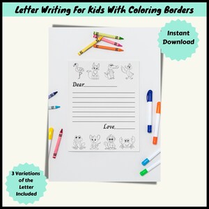 Letter Writing Set for Kids Printable Stationary for Kids - Etsy