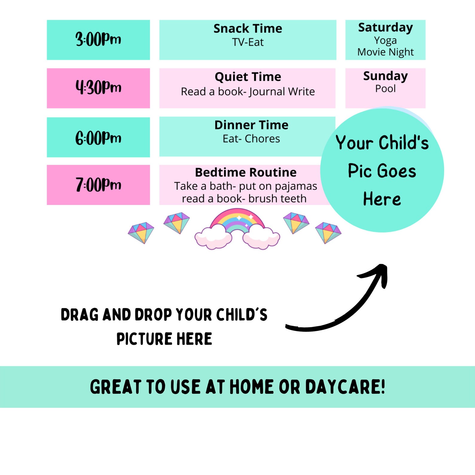 Editable Schedule Printable Daily Planner Everyday Routine Schedule ...
