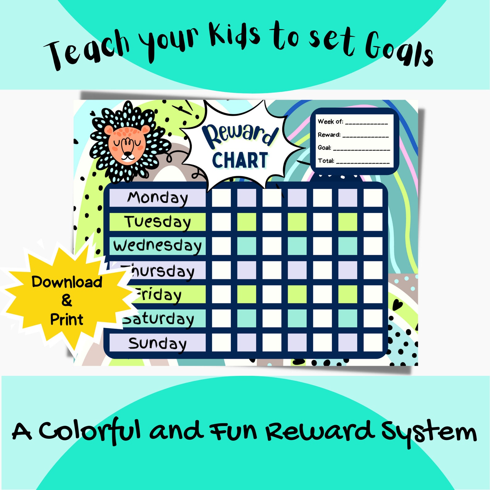Reward Chart for Kids Toddlers Daycare and Classrooms Positive Behavior ...