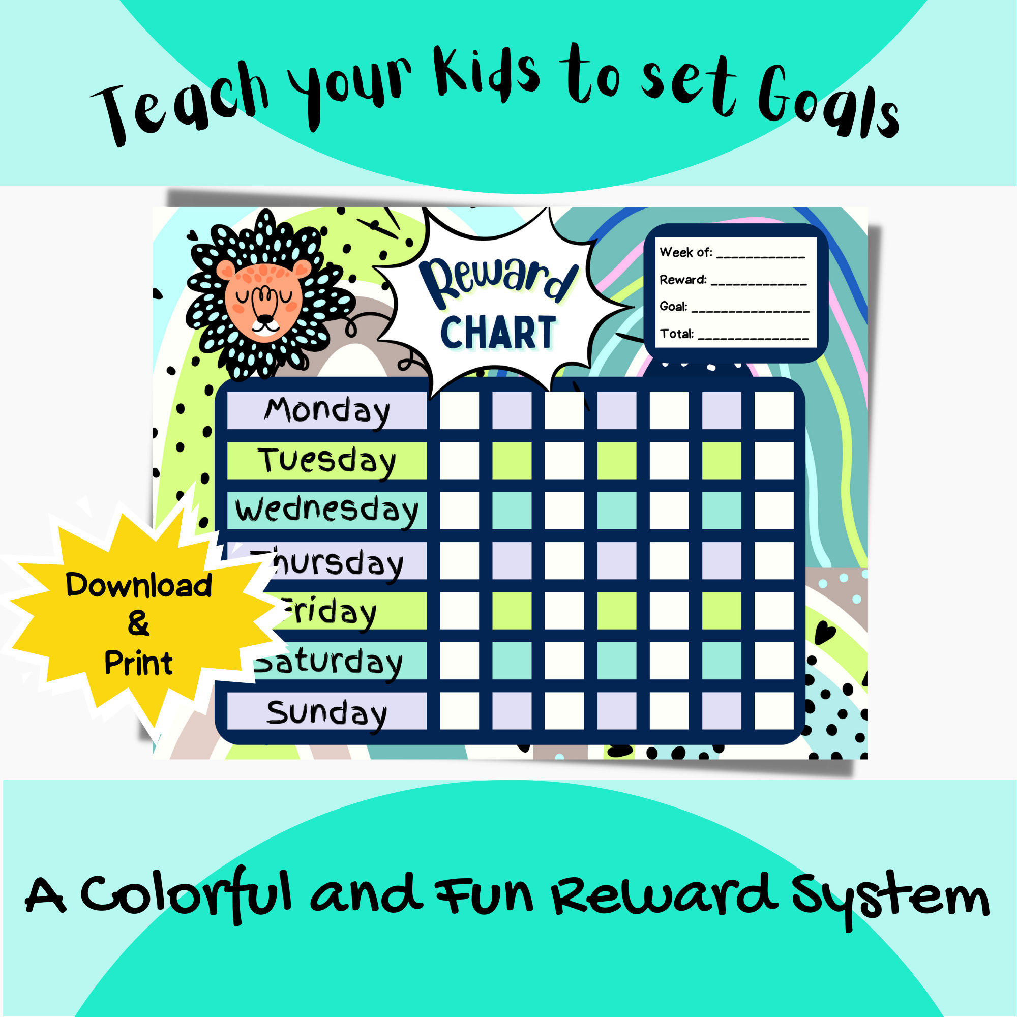 Reward Chart for Kids Toddlers Daycare and Classrooms Positive Behavior ...