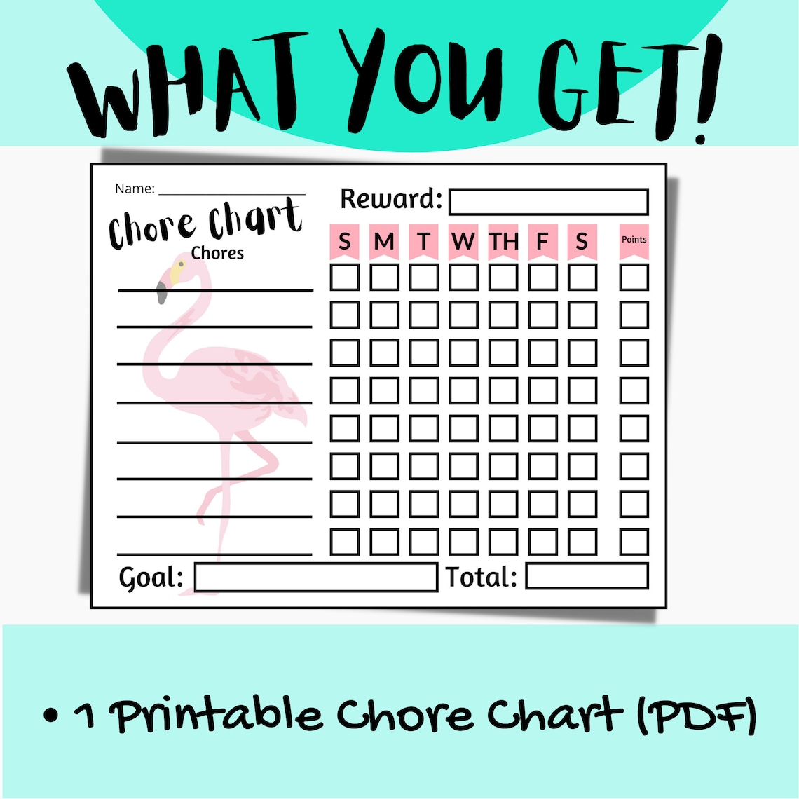 Chore Chart for Kids Chore Tracker Goal Setting for - Etsy
