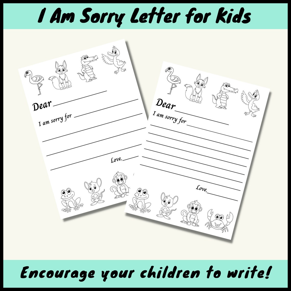 Letter Writing Set for Kids Printable Stationary for - Etsy