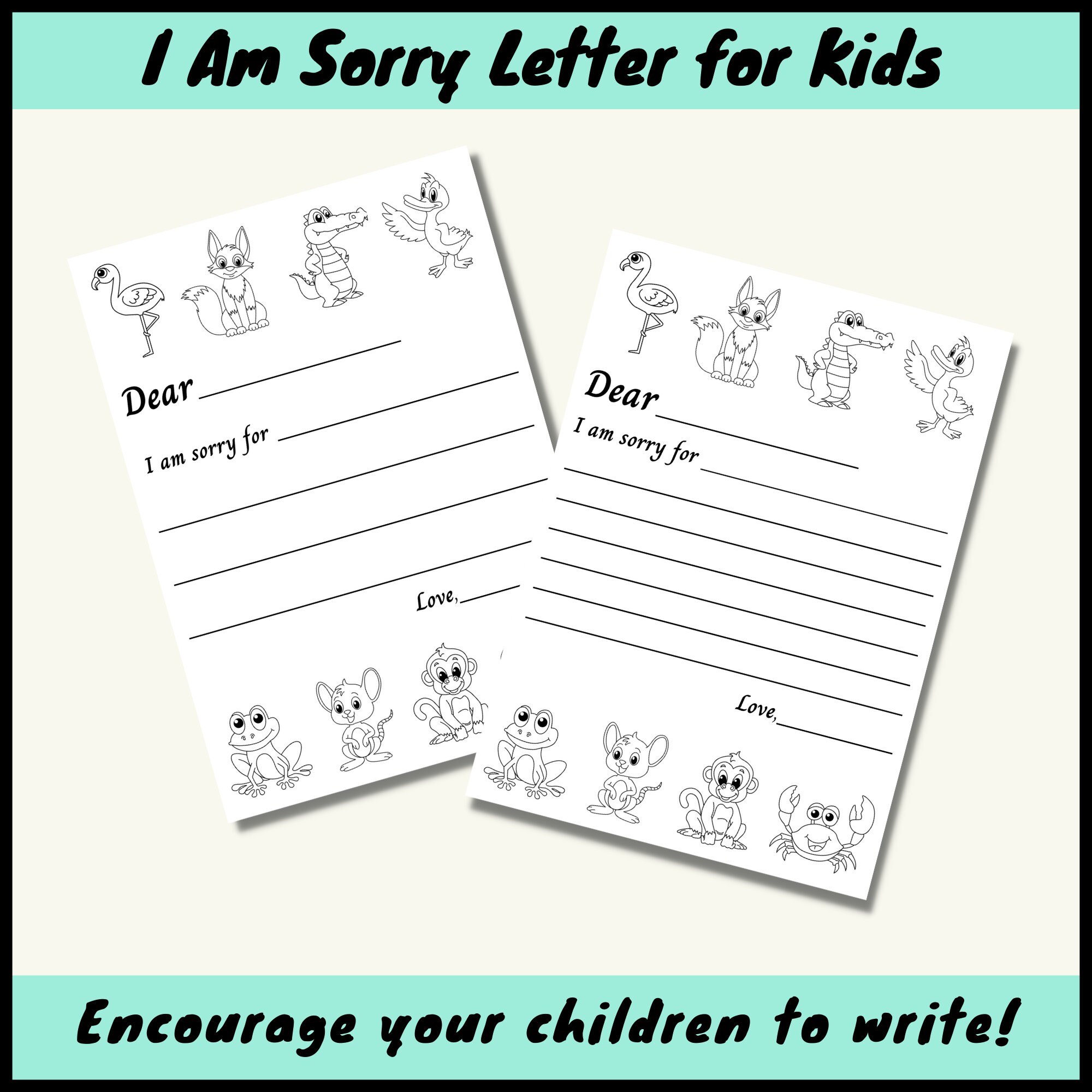 Letter Writing Set for Kids Printable Stationary for Kids - Etsy
