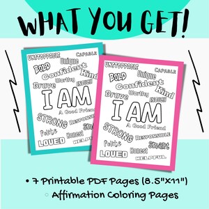 Positive Affirmations Activities for Kids Printable Motivational ...