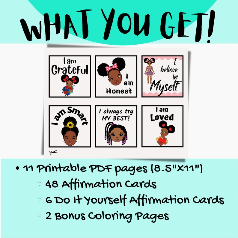 Affirmations for Black Girls Affirmation for Girls Self Love Black Girl ...