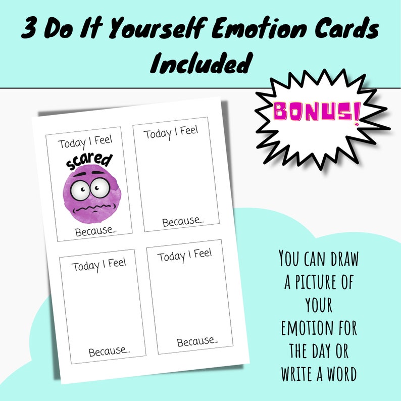 Emotion Flash Cards for Kids School Counselor Tools Printable Feelings ...