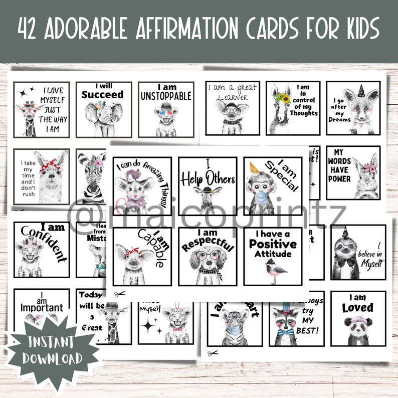 Affirmations for Kids Daily Affirmations Kids Motivation Children Gifts ...