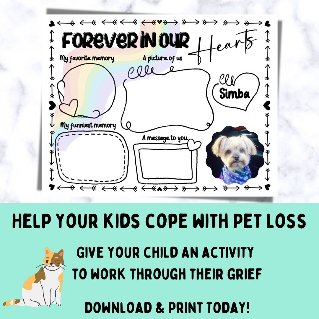 Pet Memorial Pet Loss Gifts Personalized Pet Activity for Kids Pet ...