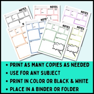 Printable Student Notes Note Writing Template Set Back to School ...