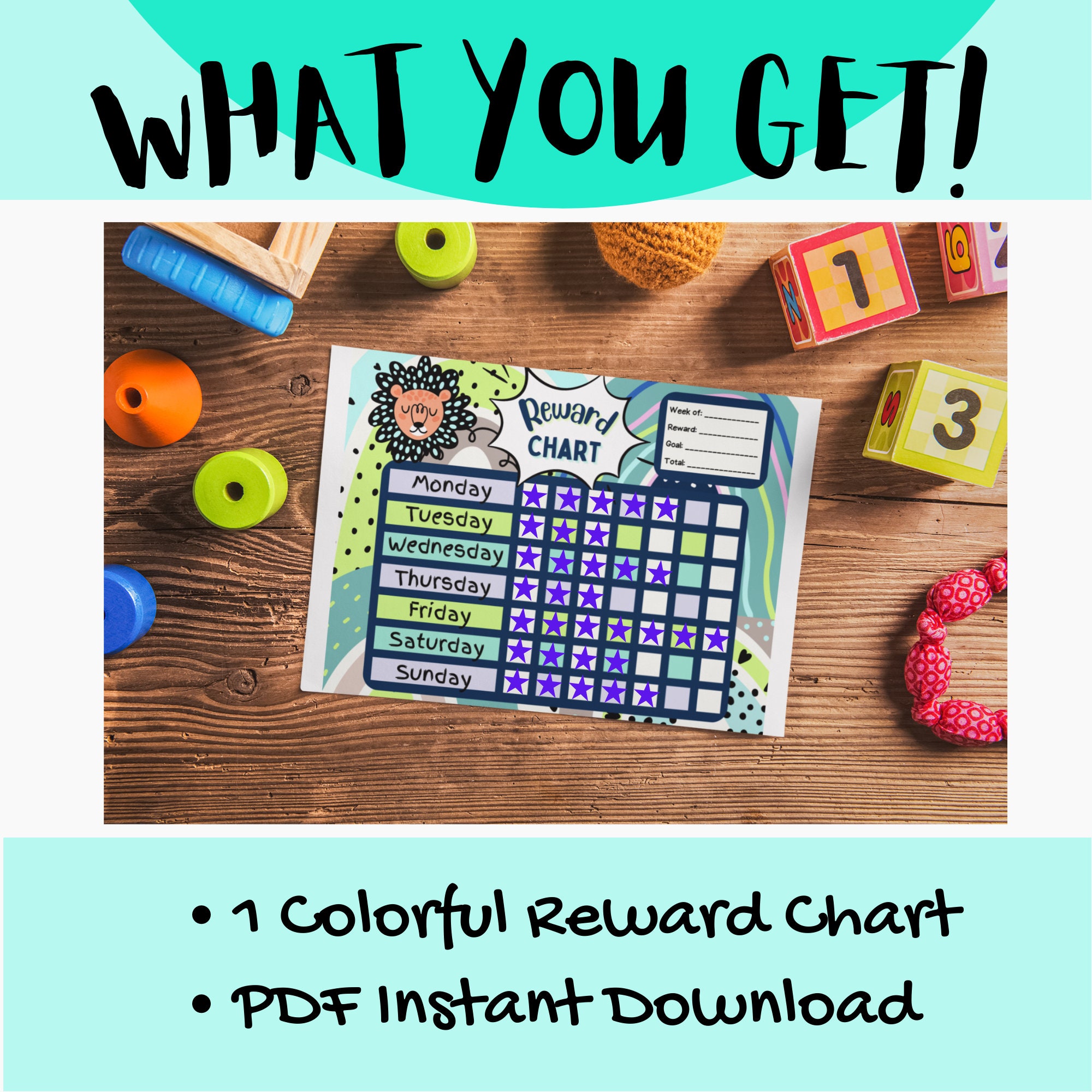 Reward Chart for Kids Toddlers Daycare and Classrooms Positive Behavior ...