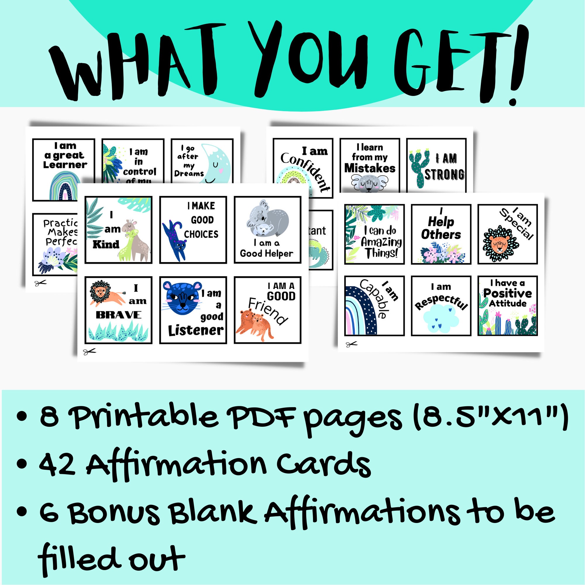 Affirmations for Kids Jungle Daily Affirmations Kids Motivation ...