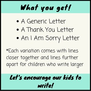 Letter Writing Set for Kids, Printable Stationary for Kids, Lined Paper ...
