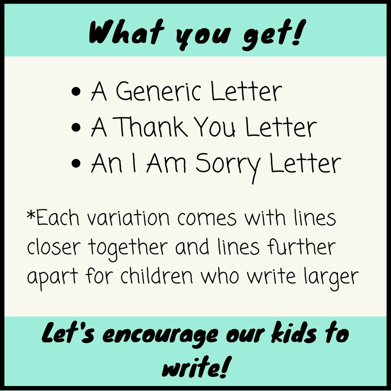 Letter Writing Set for Kids Printable Stationary for Kids - Etsy