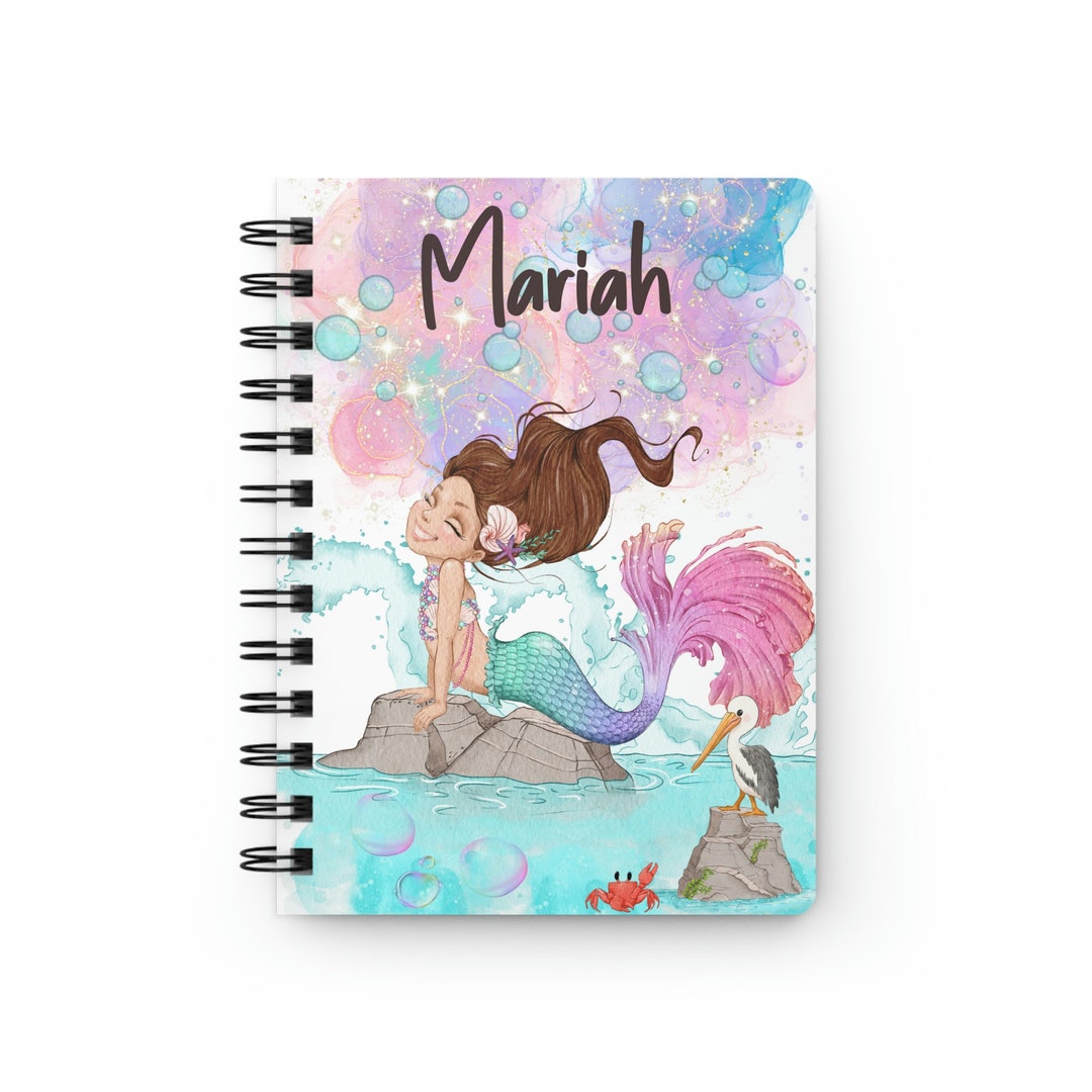 Mermaid Custom Kid Notebook Mermaid Birthday Mermaid Party Favors ...