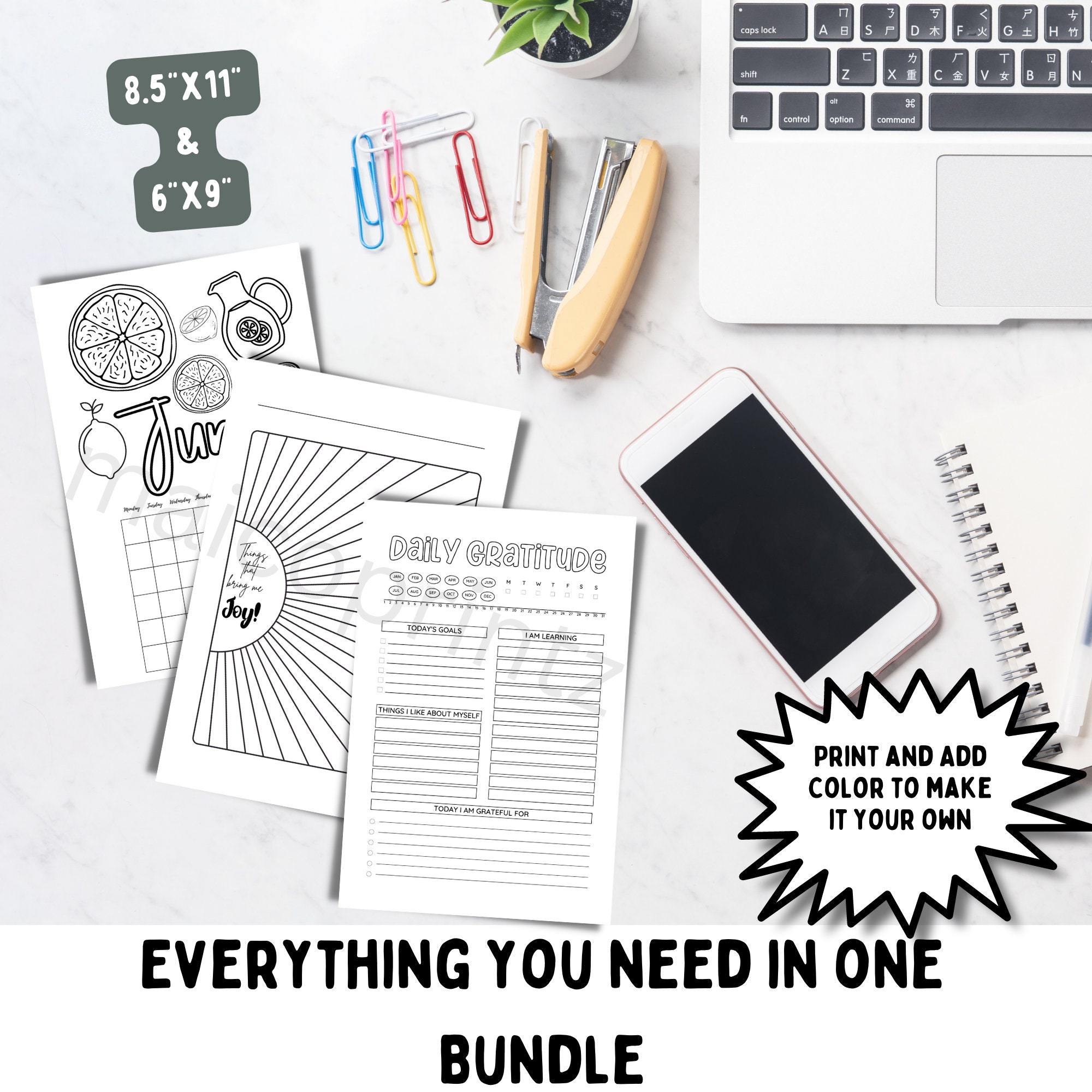 Printable Journal Bundle Digital Planner and Journal Templates PDF ...