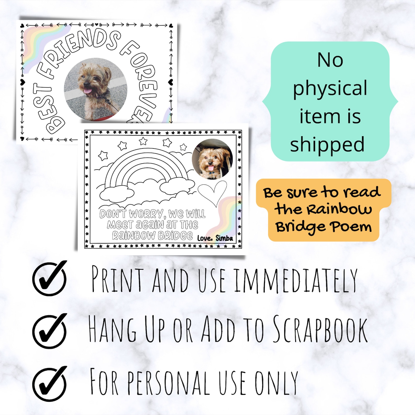 Pet Loss Gift Personalized Pet Activity for Kids Pet Bereavement Pet ...