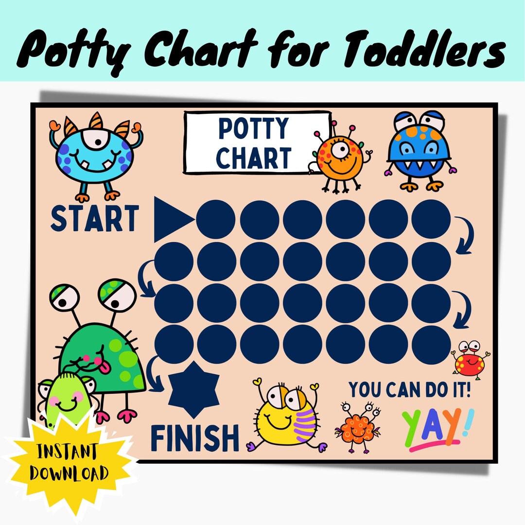 Potty Training Chart for Toddlers Home and Daycare Positive Behavior ...