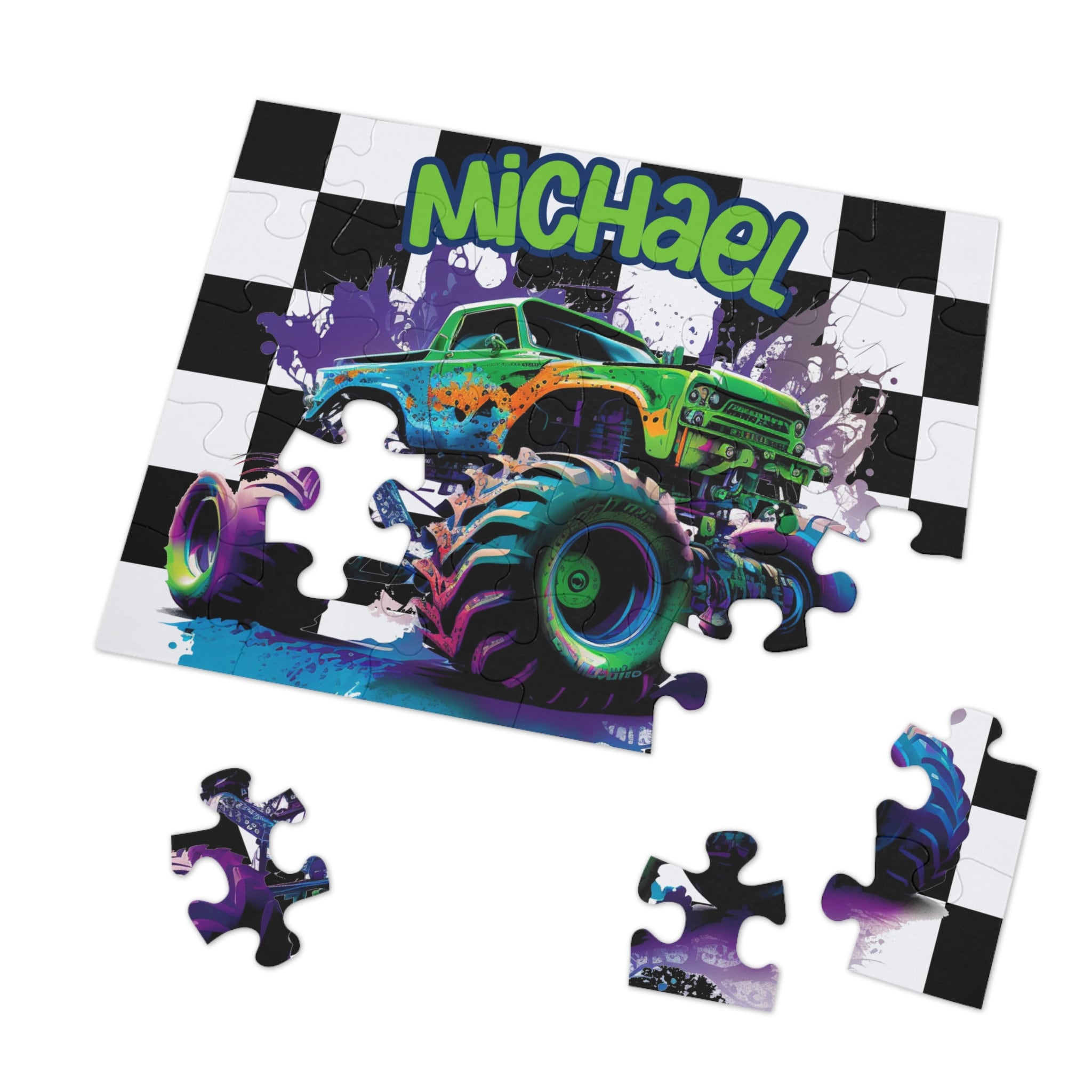 Monster Truck Boy Puzzle Gift Boy Custom Puzzle Name Puzzle Gift ...