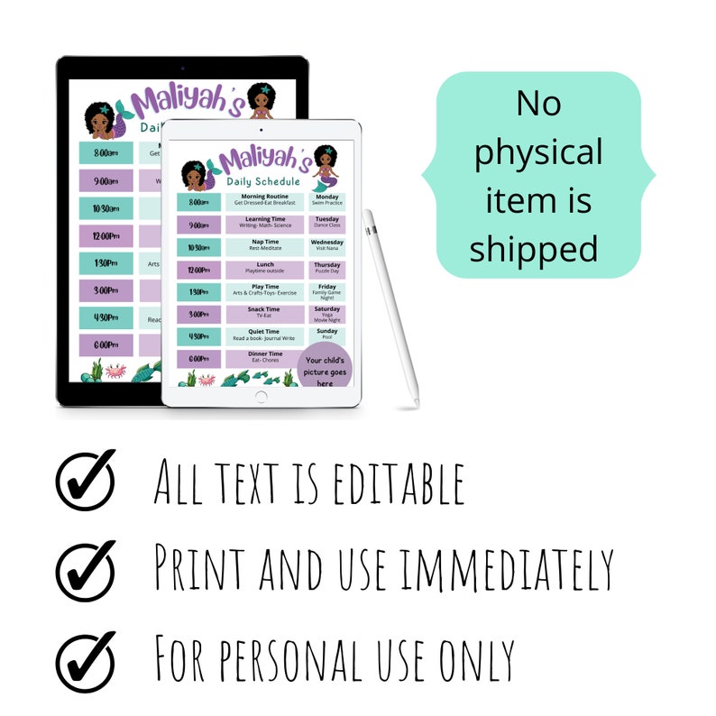 Editable Daily Schedule, Printable Daily Planner, Everyday Routine ...