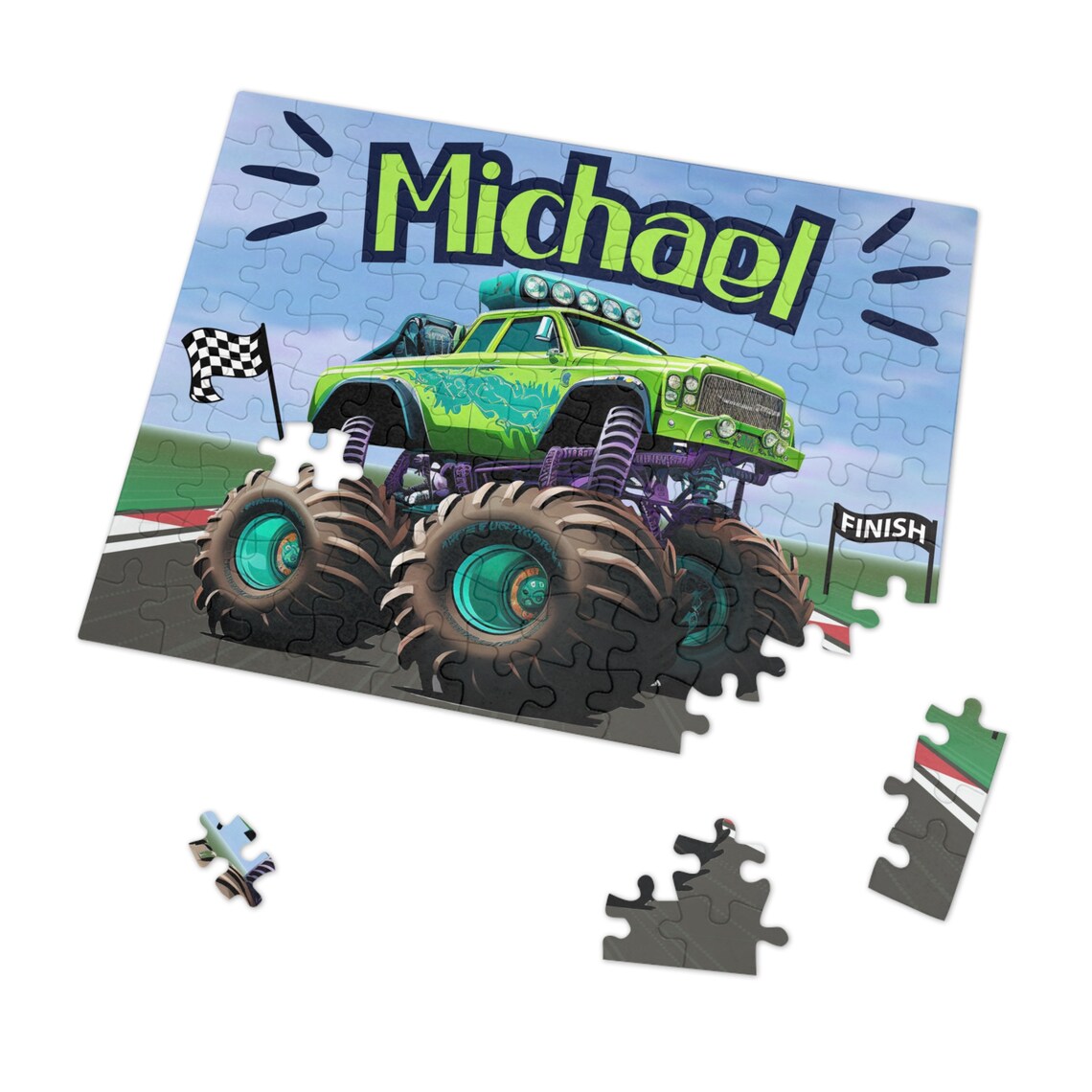 Monster Truck Boy Puzzle Gift Boy Custom Puzzle Name Puzzle Gift ...