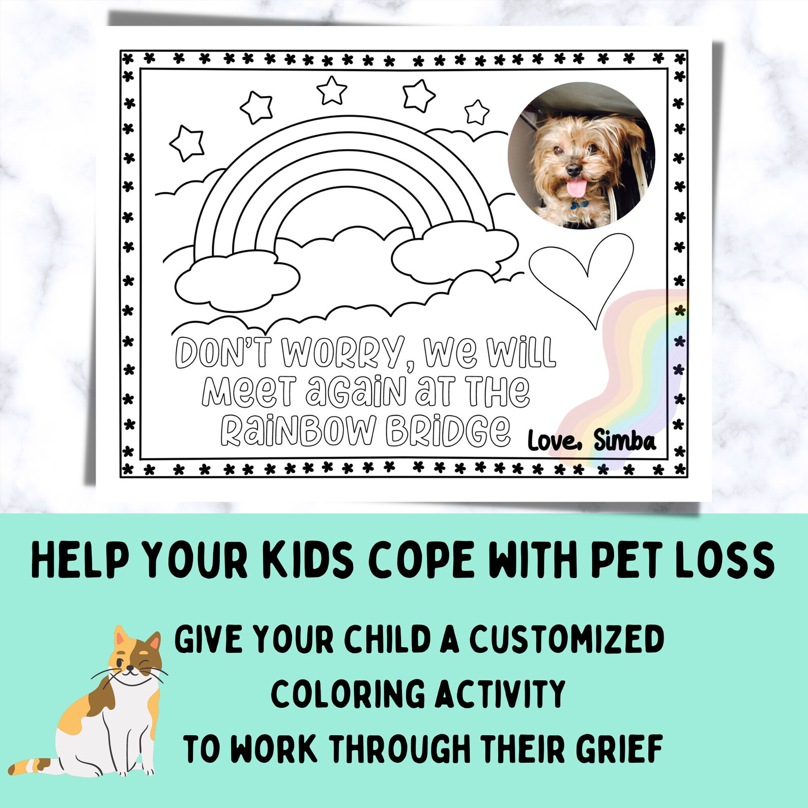Pet Loss Gift Personalized Pet Activity for Kids Pet Bereavement Pet ...