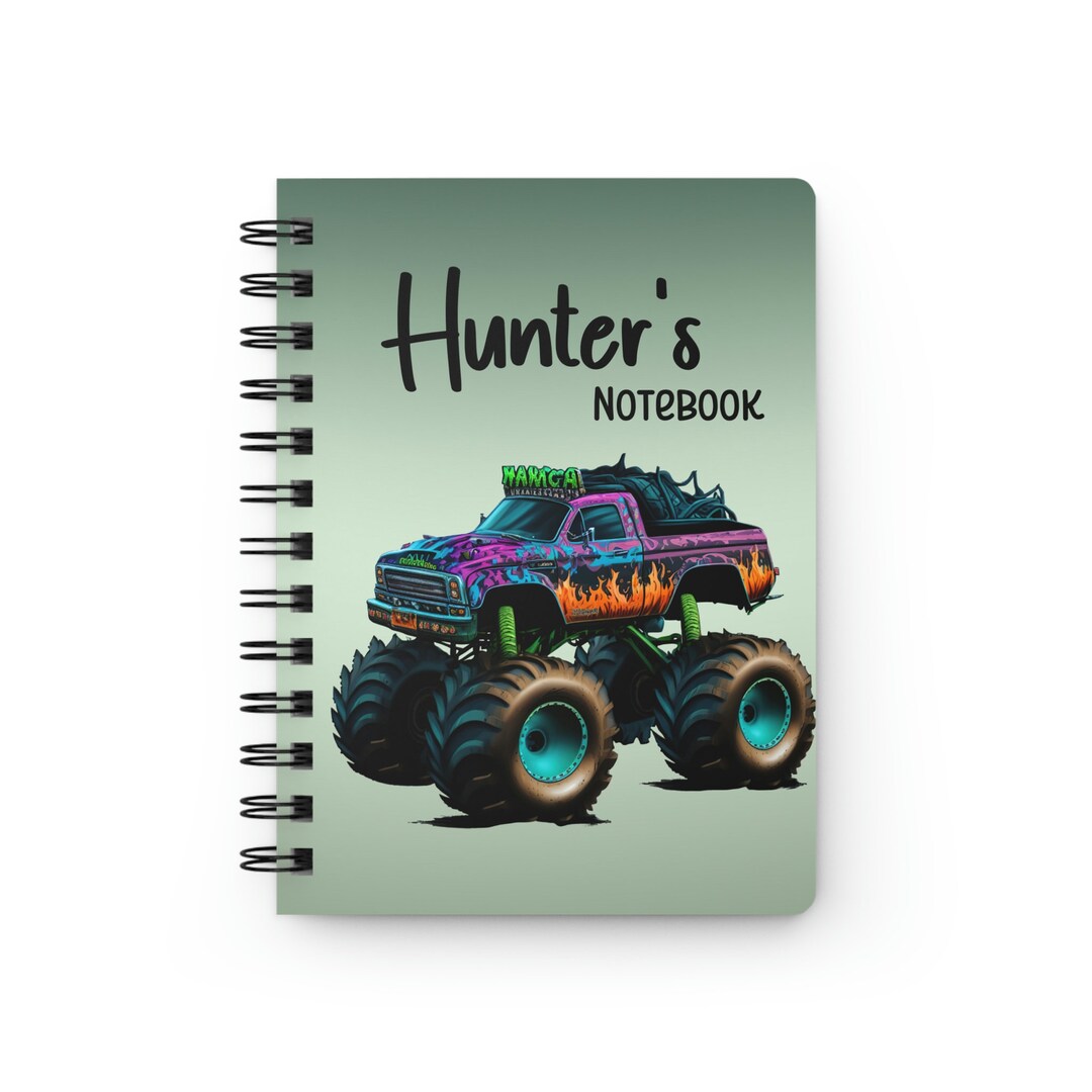 Monster Truck Birthday Custom Notebook Party Favors for Boys Monster ...