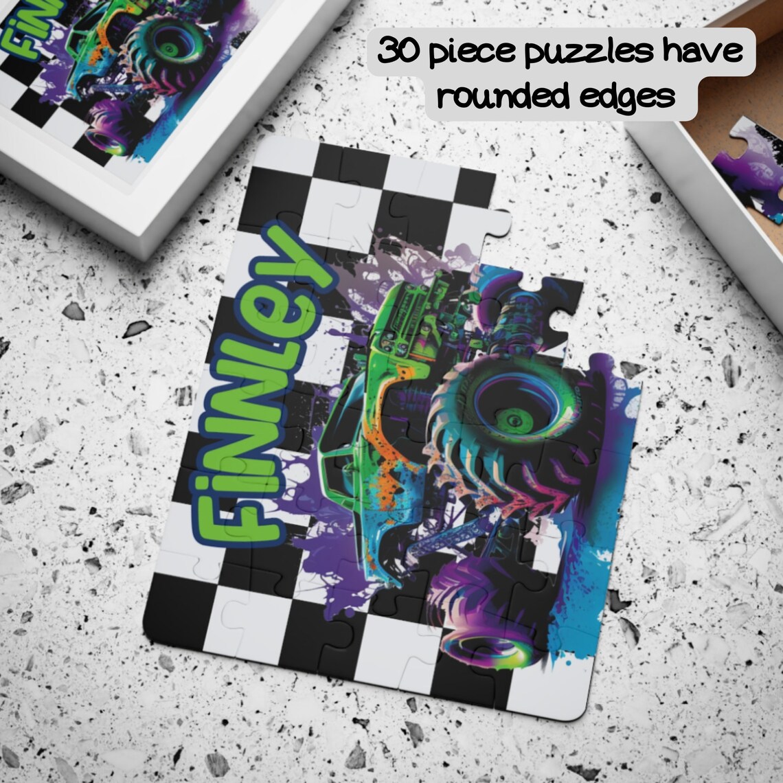 Monster Truck Boy Puzzle Gift Boy Custom Puzzle Name Puzzle Gift ...