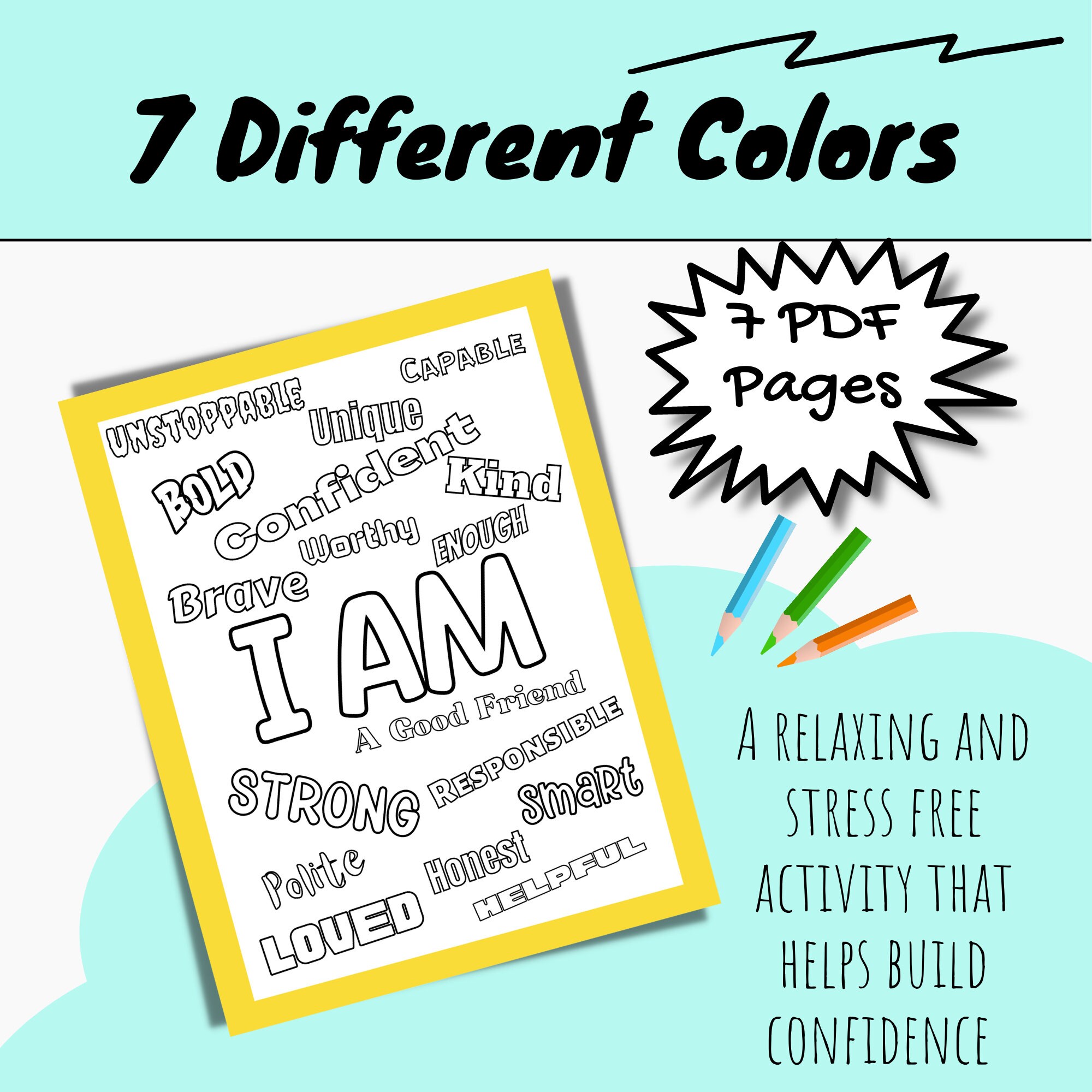 Positive Affirmations Activities for Kids Printable Motivational ...