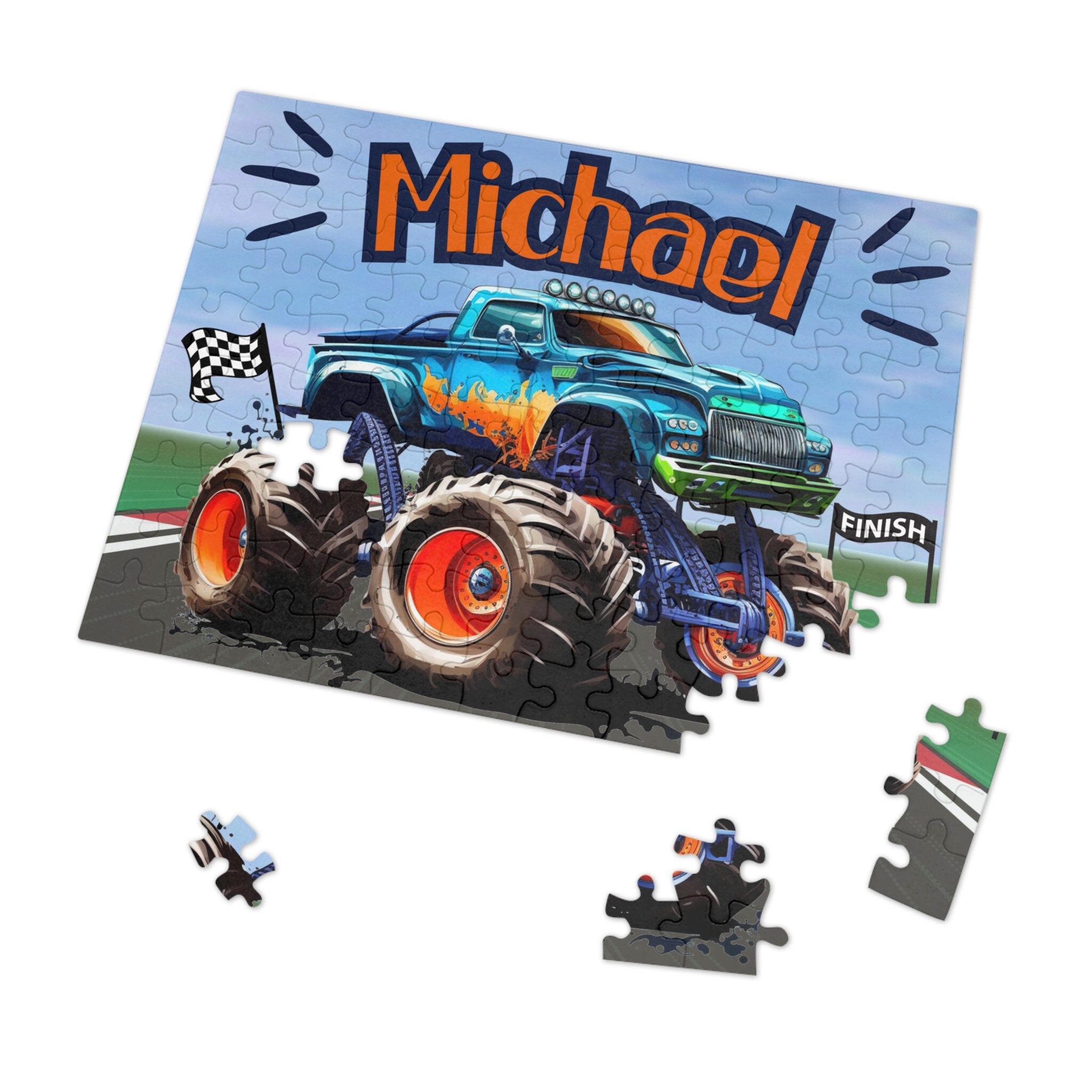 Monster Truck Boy Puzzle Gift Boy Custom Puzzle Name Puzzle Gift ...